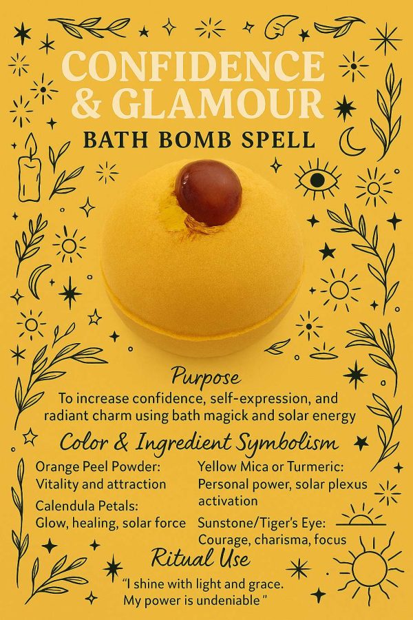 Confidence and Glamour Spell Bath Bomb: Solar Radiance Ritual for ...